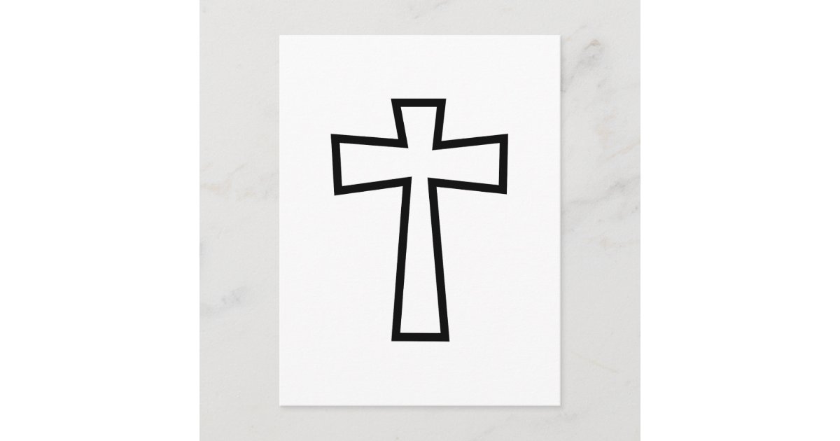 Black Cross Outline Postcard | Zazzle