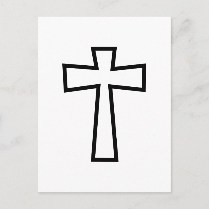 Black Cross Outline Postcard | Zazzle.com