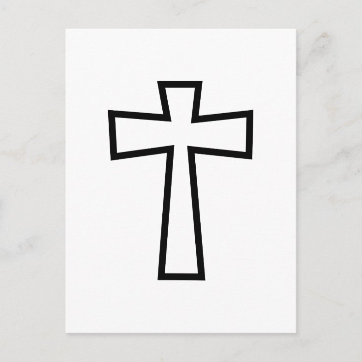 Black Cross Outline Postcard | Zazzle