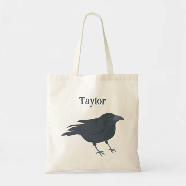 Black Crow Bird Illustration Personalized Tote Bag | Zazzle