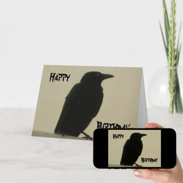 Black Crow Birthday Card | Zazzle