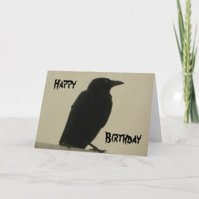 Black Crow Birthday Card | Zazzle