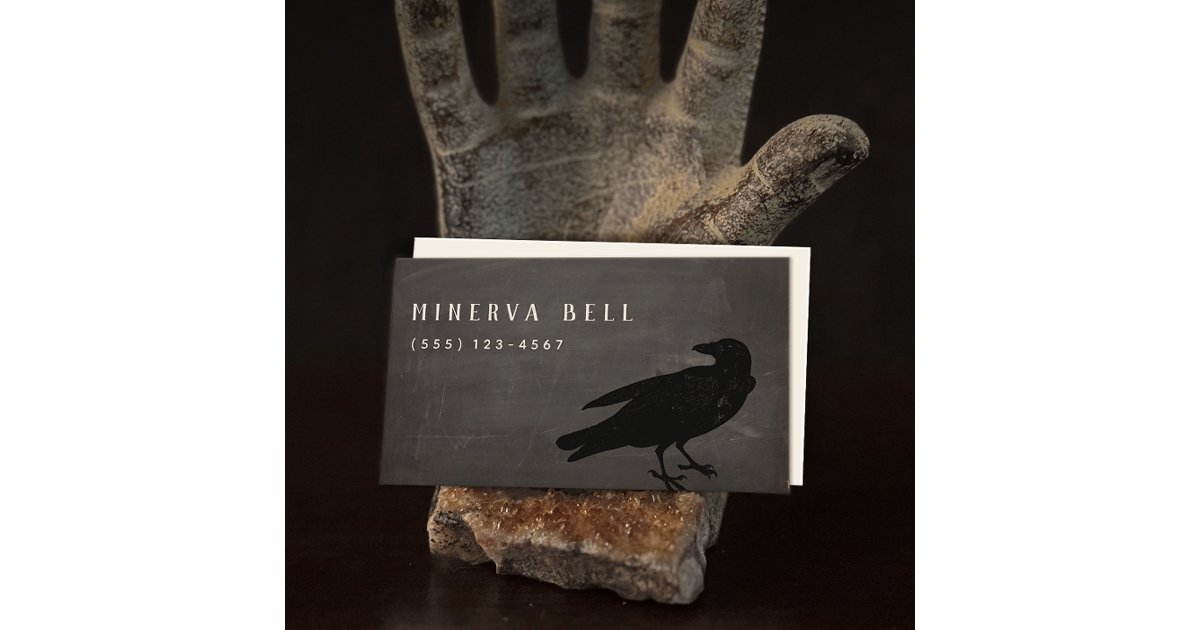 Black Crow Halloween Calling Card | Zazzle