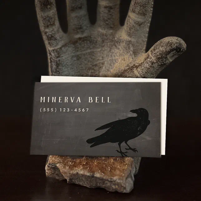 Black Crow Halloween Calling Card | Zazzle