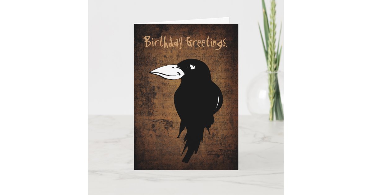 Black Crow Happy Birthday Card | Zazzle