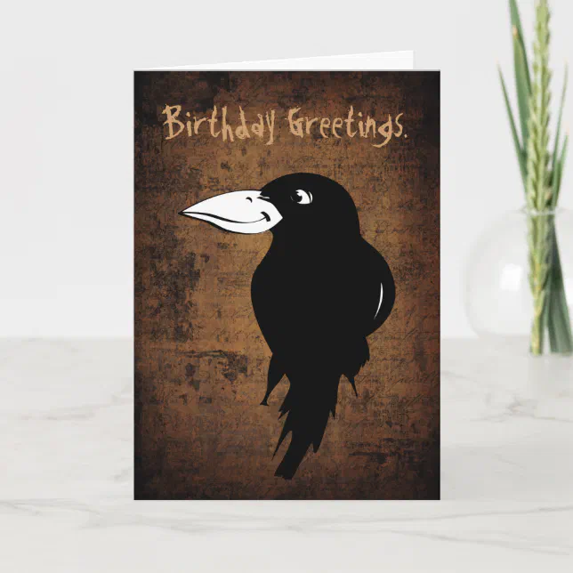 Black Crow Happy Birthday Card | Zazzle