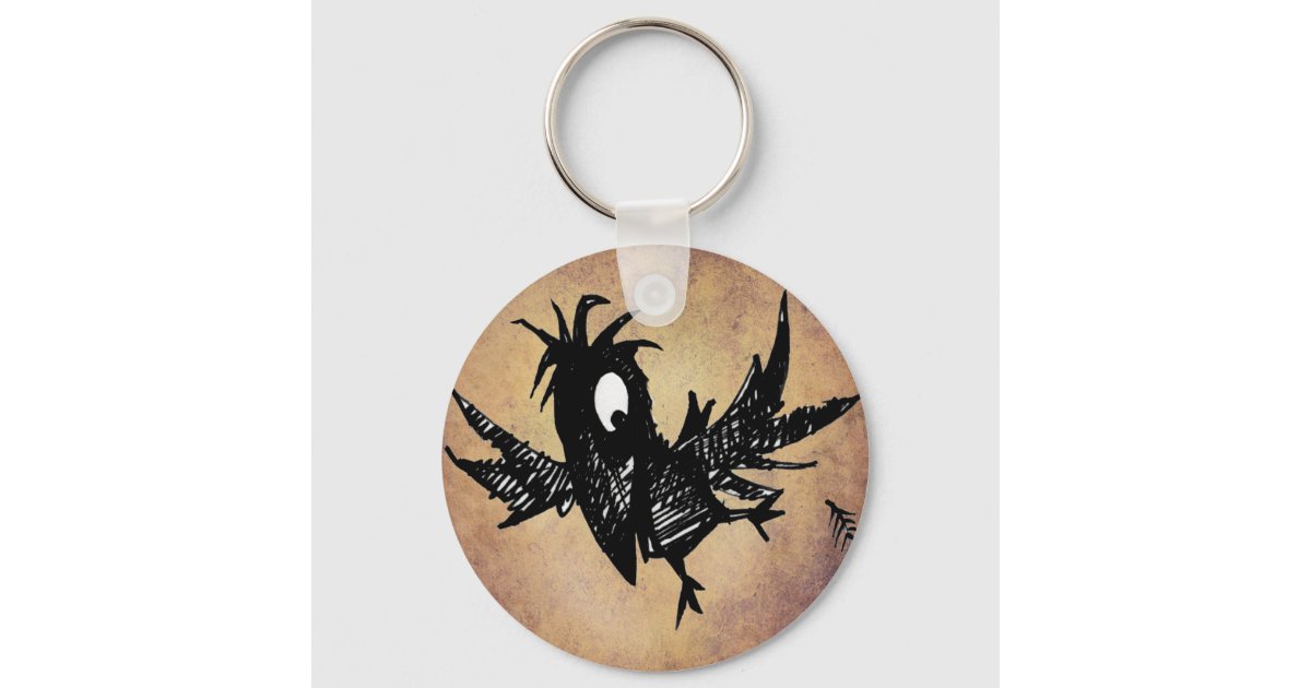 Black Crow Keychain | Zazzle
