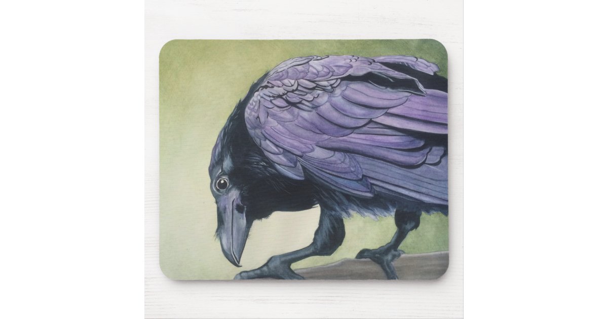 Black Crow Raven Mouse Pad Original Watercolor | Zazzle