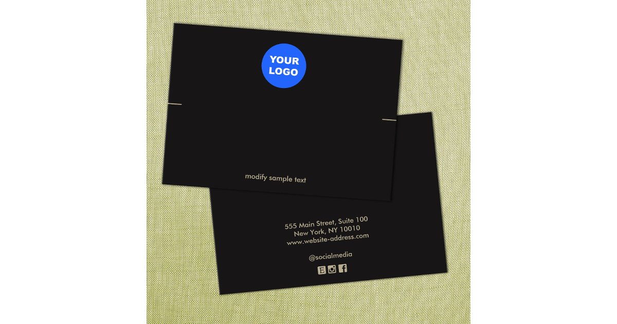 Black Custom Add Your Logo Bracelet Display Card | Zazzle