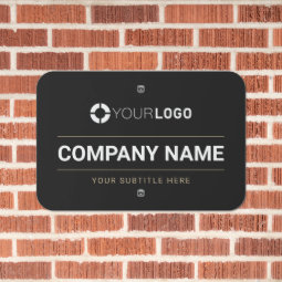 Black custom business corporate logo metal sign | Zazzle