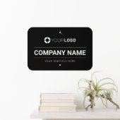 Black custom business corporate logo metal sign | Zazzle
