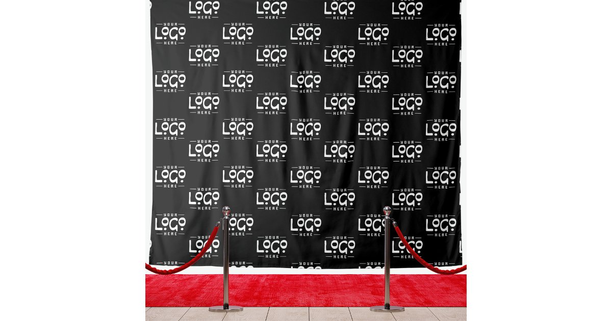 Black Custom Business Logo Backdrop Minimal | Zazzle