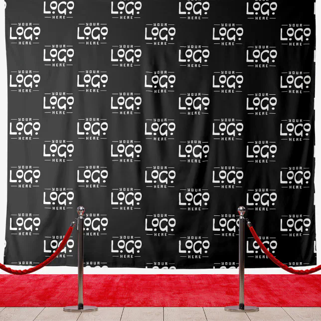 Black Custom Business Logo Backdrop Minimal | Zazzle