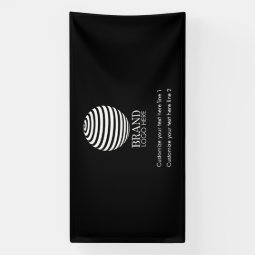 Black Custom Business Logo Company Promotional Banner | Zazzle