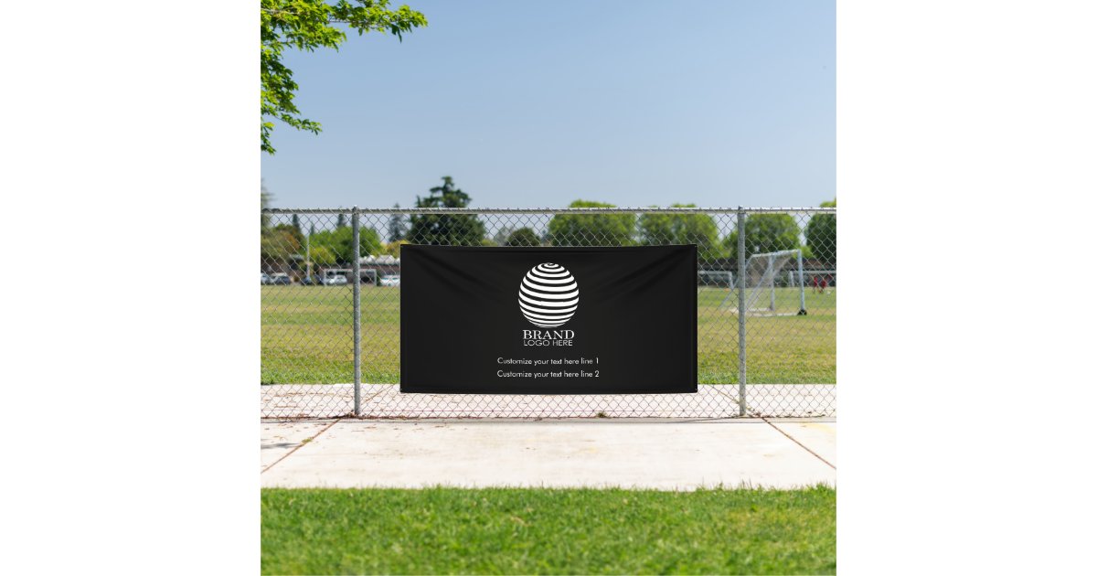 Black Custom Business Logo Company Promotional Banner | Zazzle