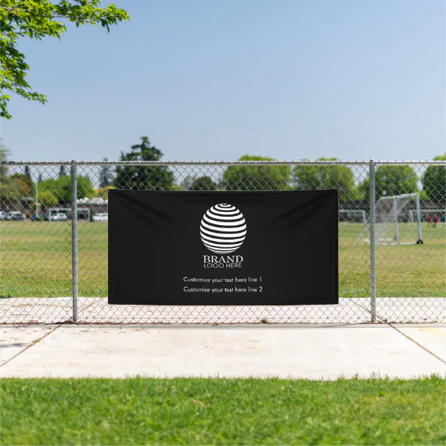 Black Custom Business Logo Company Promotional Banner | Zazzle