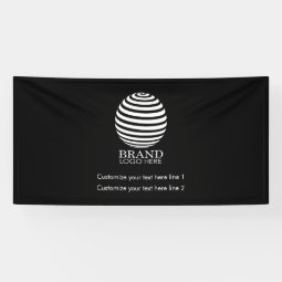 Black Custom Business Logo Company Promotional Banner | Zazzle