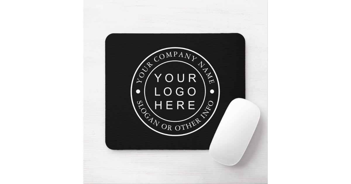 Black Custom Company Logo Business Promotional Mouse Pad | Zazzle
