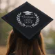 Black Custom Laurel Wreath Grad Name & Year Emblem Graduation Cap ...
