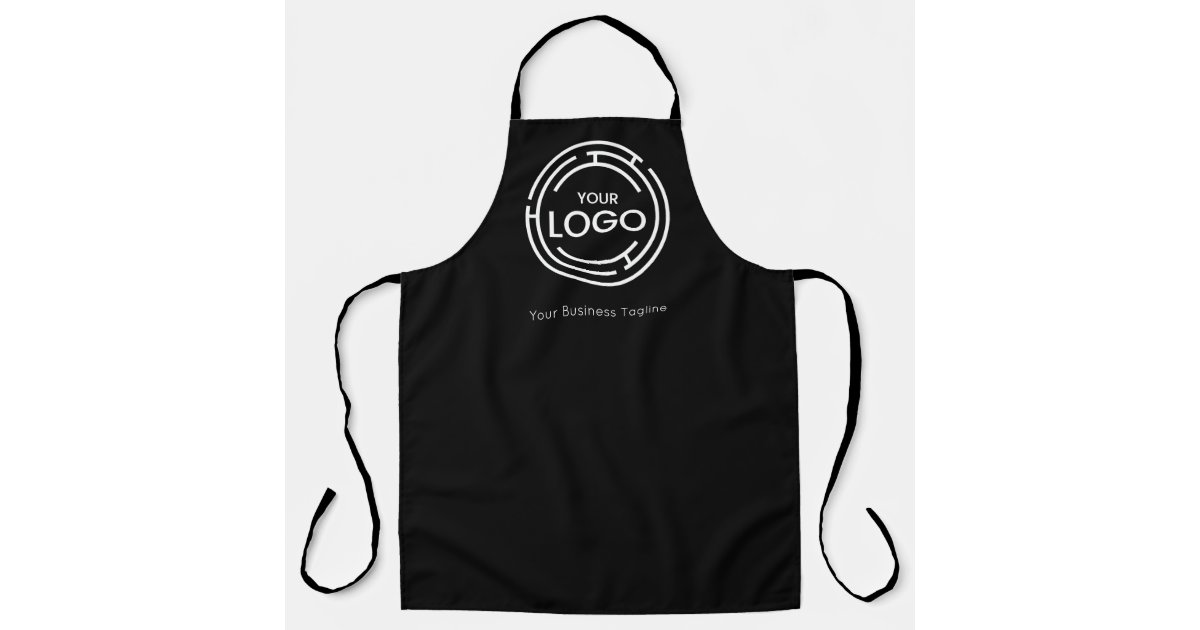 Black Custom Logo Business Apron | Zazzle