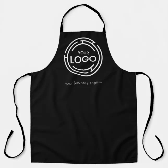 Black Custom Logo Business Apron | Zazzle