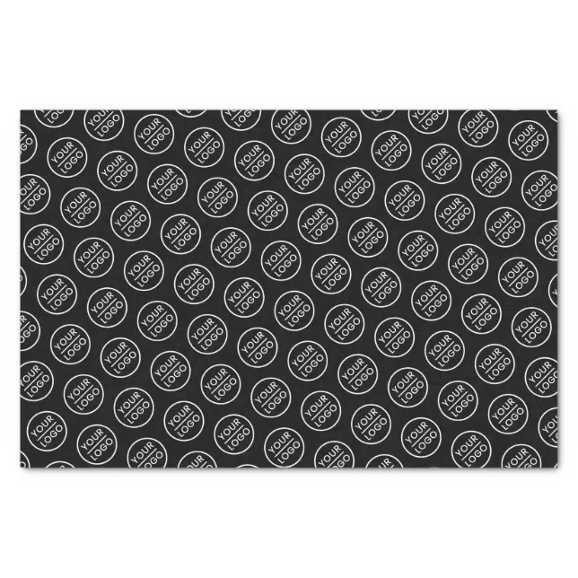 Black custom logo tissue paper business packaging | Zazzle