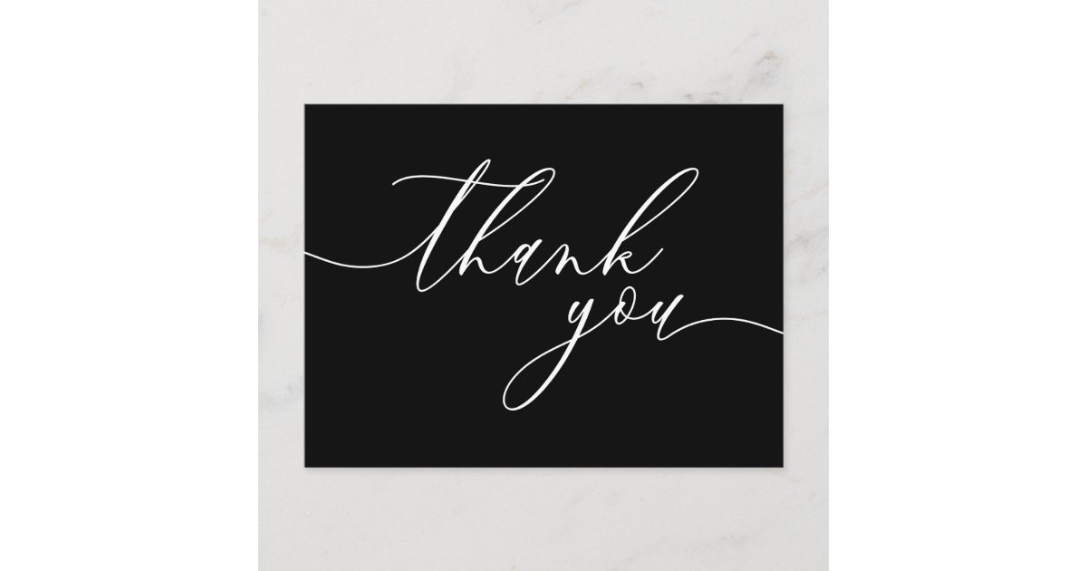 Black Custom Photo Thank You Postcard | Zazzle