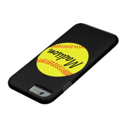 Black Custom Softball Phone Case | Zazzle