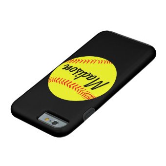 Black Custom Softball Phone Case | Zazzle