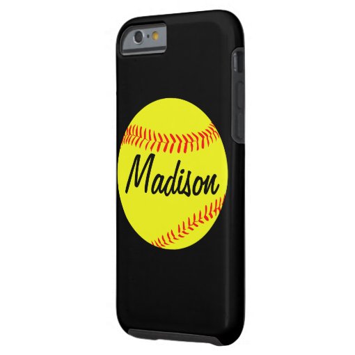 Black Custom Softball Phone Case | Zazzle