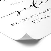 Black Dainty Script Pick a Seat Not a Side Wedding Poster | Zazzle