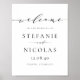 Black Dainty Script Simple Wedding Welcome Sign | Zazzle