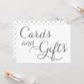 Black Dainty Script Wedding Cards and Gifts Sign | Zazzle