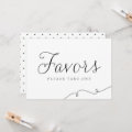 Black Dainty Script Wedding Favors Sign Invitation | Zazzle