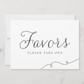 Black Dainty Script Wedding Favors Sign Invitation | Zazzle