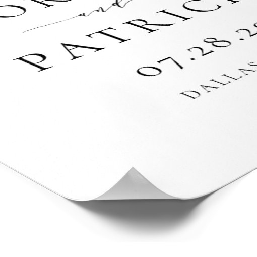 Black Dainty Script Wedding Welcome Sign | Zazzle