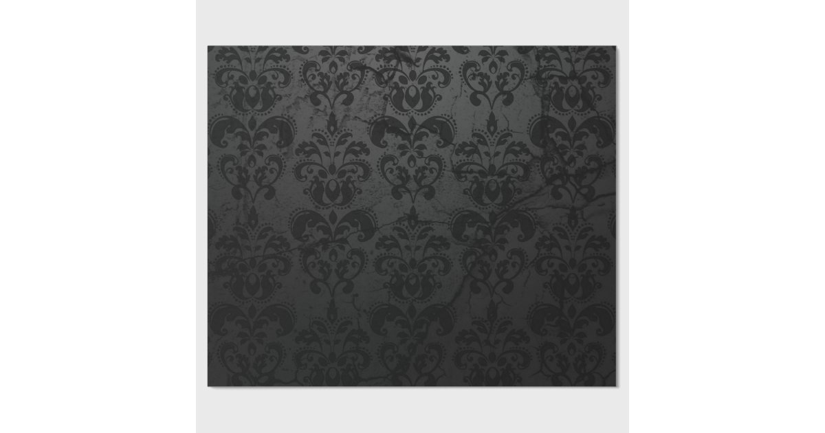 Black Damask Gift Wrap | Zazzle