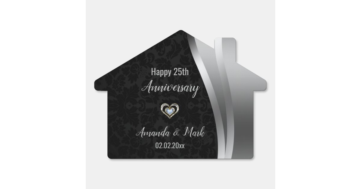 Black Damask Silver Satin Sign | Zazzle