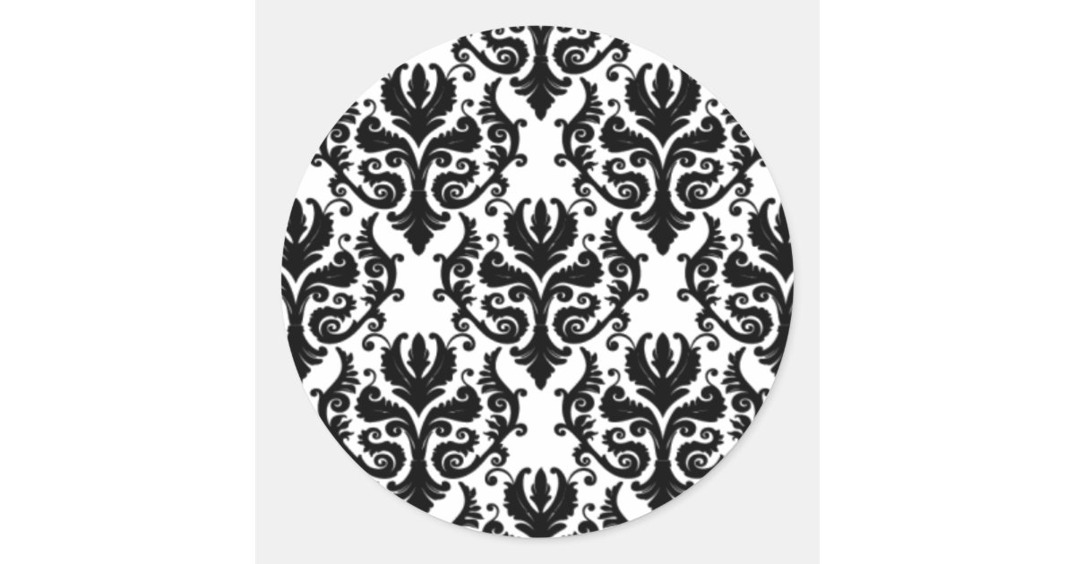 Black Damask Wedding Stickers | Zazzle