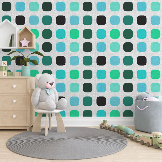 Black Dark Green Aqua Turquoise Blue Art Pattern Wallpaper | Zazzle