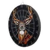 Black Dark Wooden Wood Deer Rustic Country Unique Dartboard With Darts ...