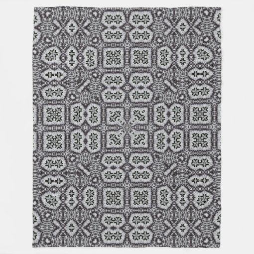 Black Diamond Matrix Satin Mandala Fleece Blanket | Zazzle