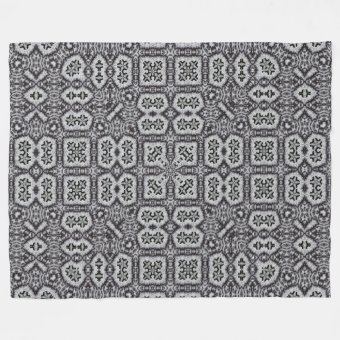 Black Diamond Matrix Satin Mandala Fleece Blanket | Zazzle
