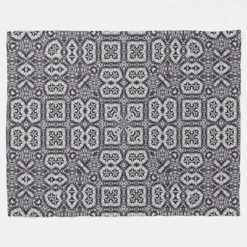 Black Diamond Matrix Satin Mandala Fleece Blanket | Zazzle