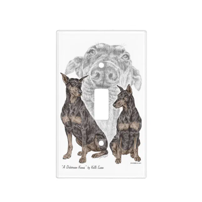 Black Doberman Dogs Light Switch Cover | Zazzle