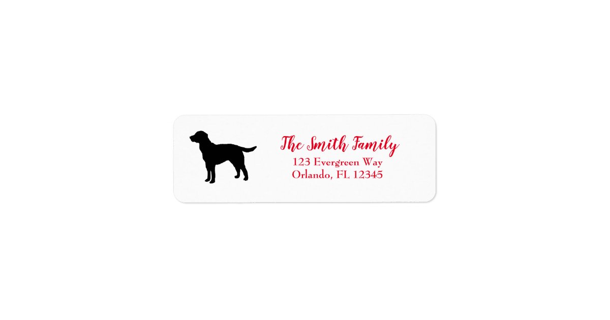 Black Dog Labrador Pup Address Label | Zazzle