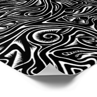 'Black Doodle' Original Fine Art Drawing Poster | Zazzle