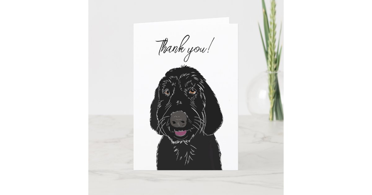 Black Doodle Thank You Card | Zazzle