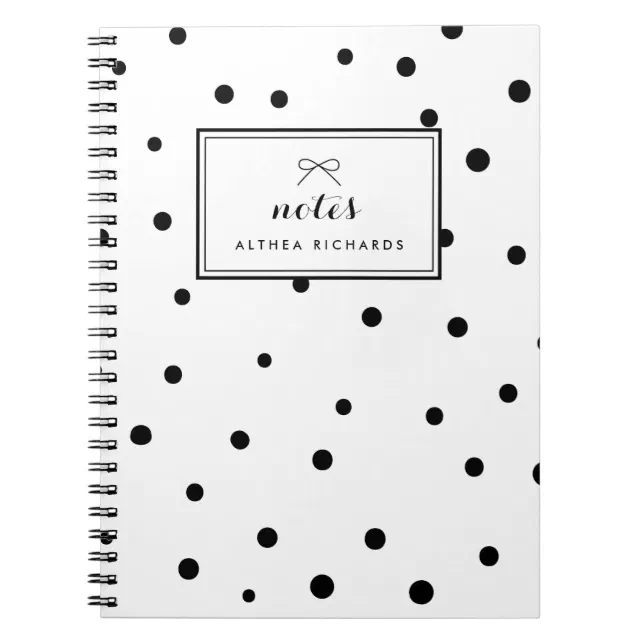 Black Dots Pattern Personalized Notebook | Zazzle