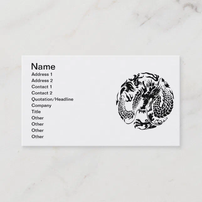 Black Dragon Business Card | Zazzle